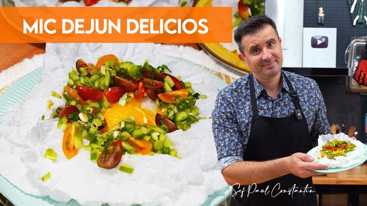 Foi de orez expandate cu salată și gălbenuș – rețetă rapidă și fresh