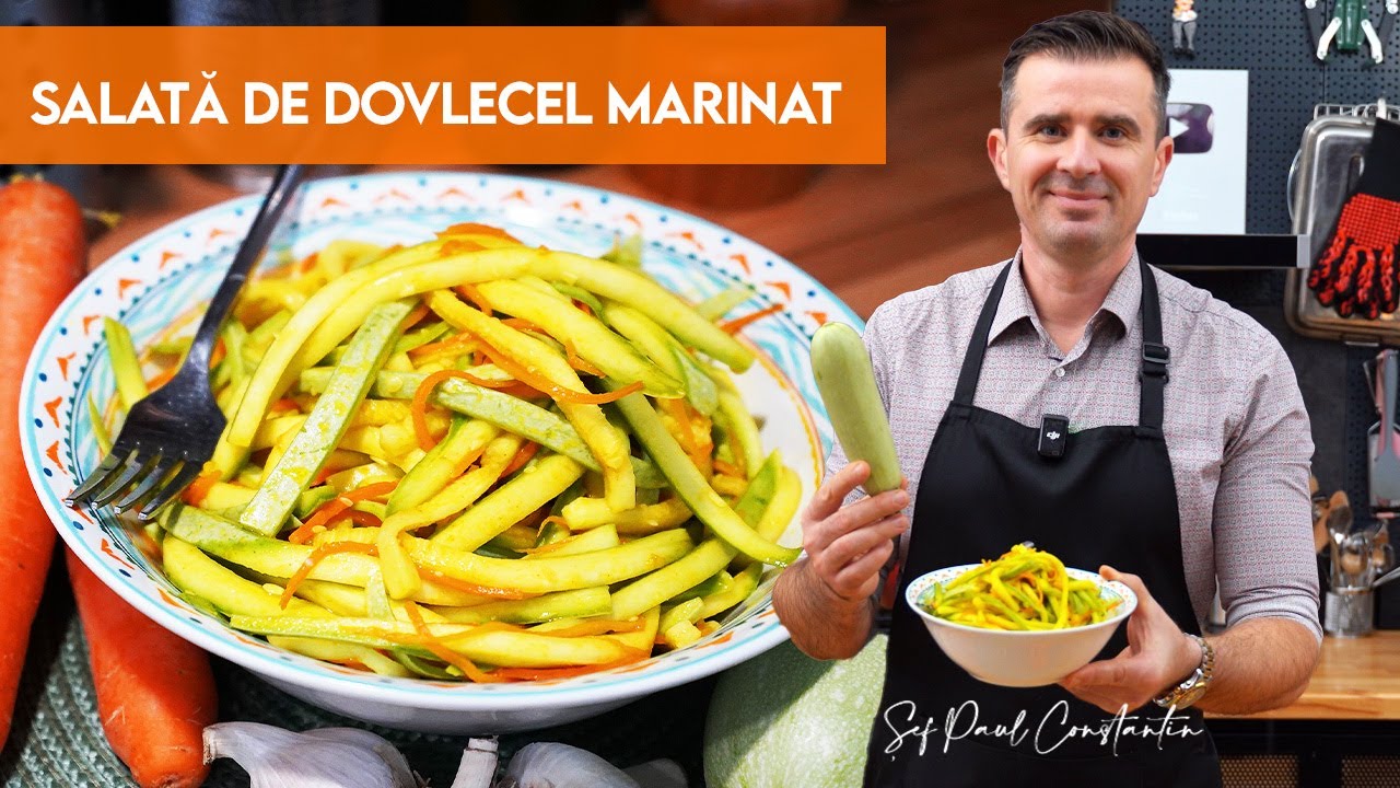 Salată de dovlecel marinat cu turmeric – rețetă de post simplă