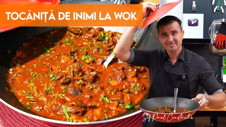 Tocăniță de inimi la wok – rețetă rapidă și savuroasă