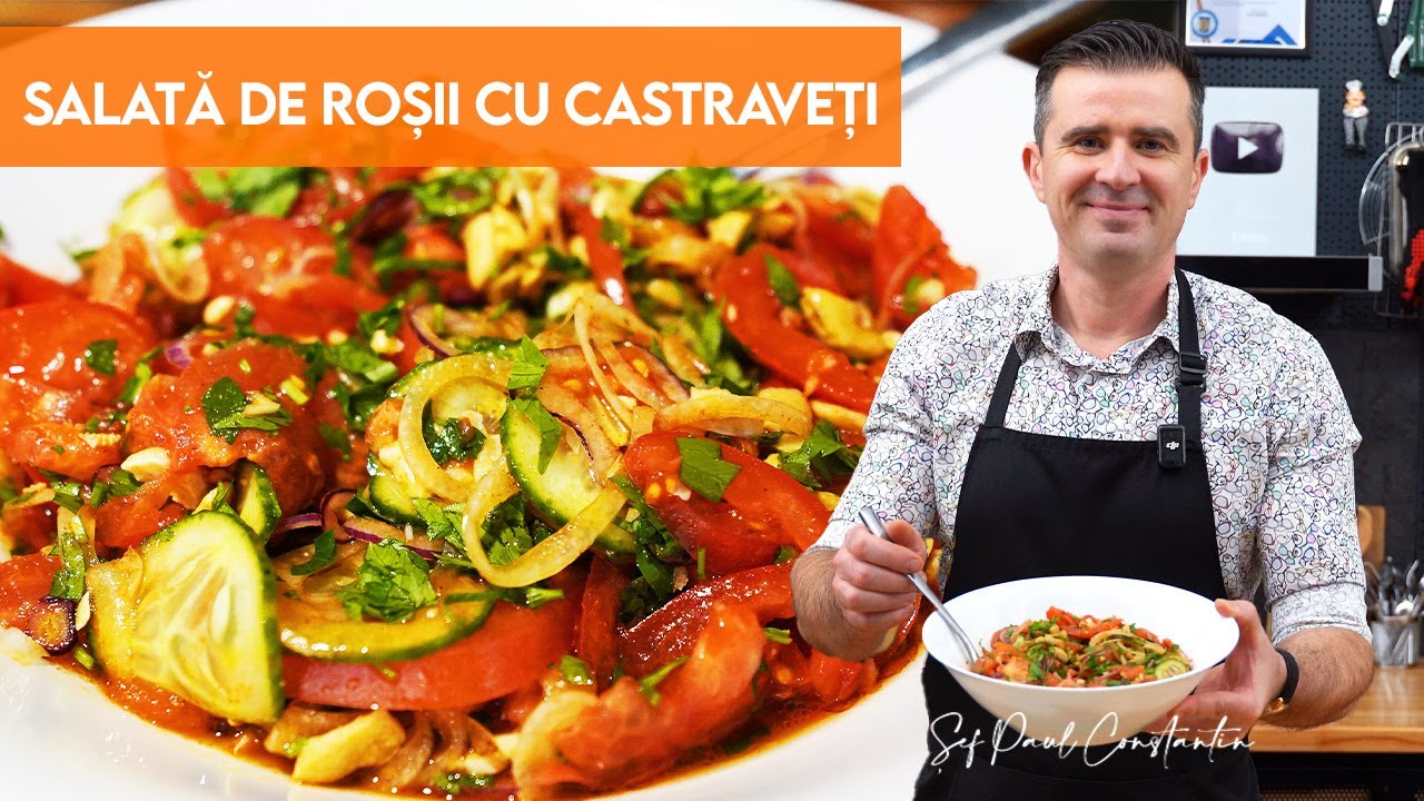 Salată de roșii cu castraveți – rețetă fresh și crocantă